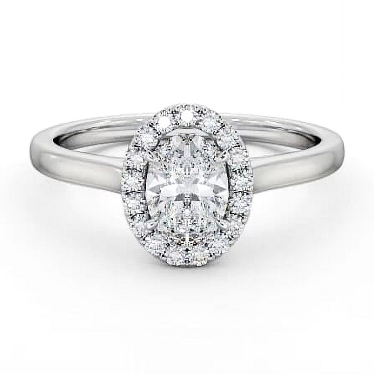 Alpha Jewelry 2 Ct Oval Cut Moissanite Rings - 14K White Gold Plated ...