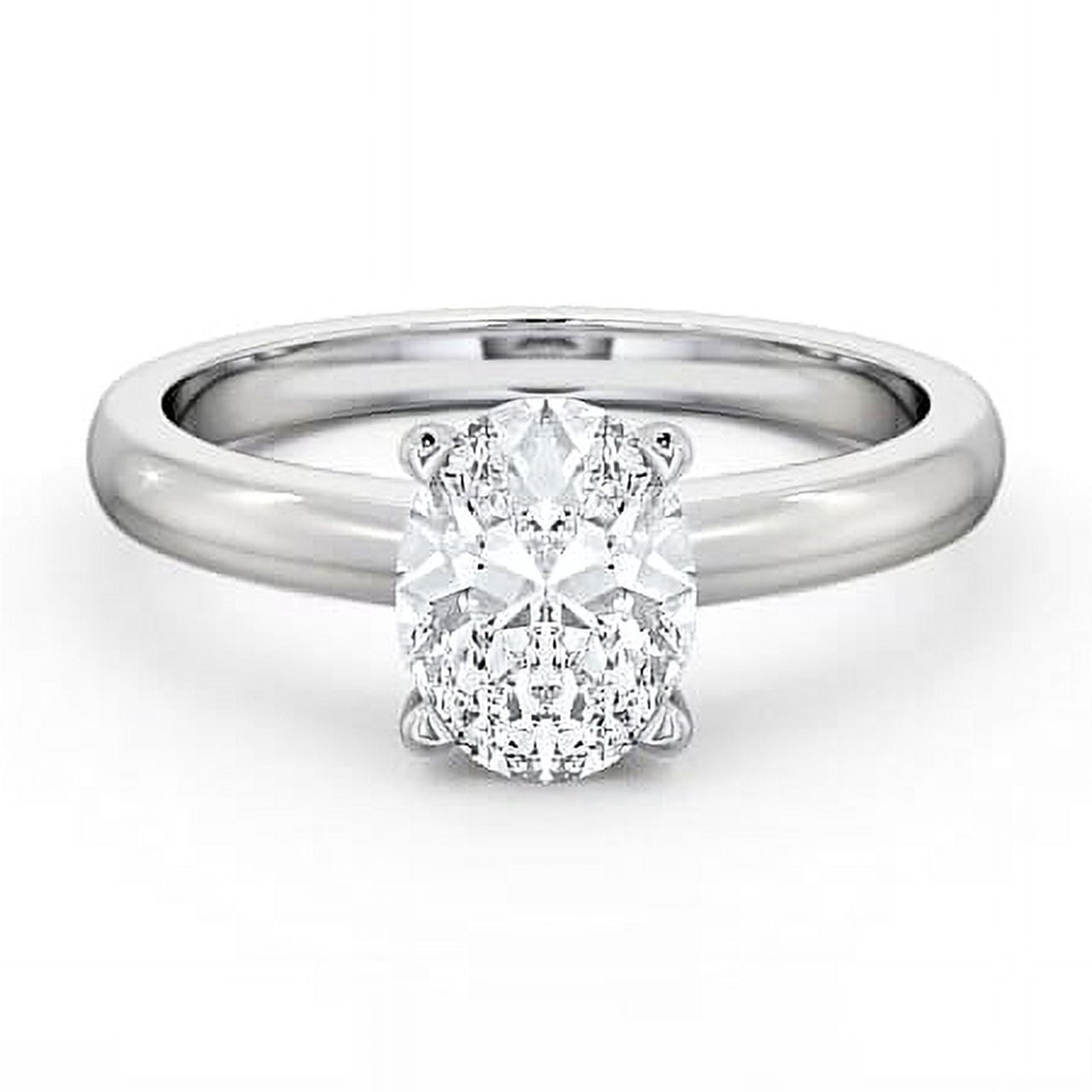 Alpha Jewelry 2 Ct Oval Cut White Moissanite Solitaire Ring for Her ...