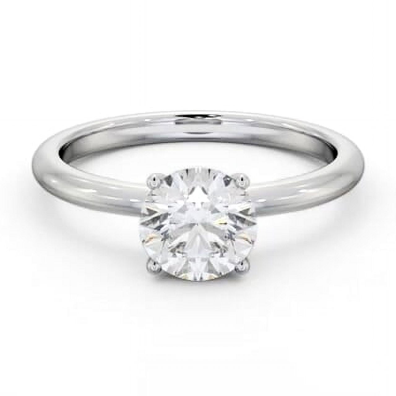 Alpha Jewelry 2 Ct Round Cut 4-Prong Moissanite Solitaire Ring - 14K ...