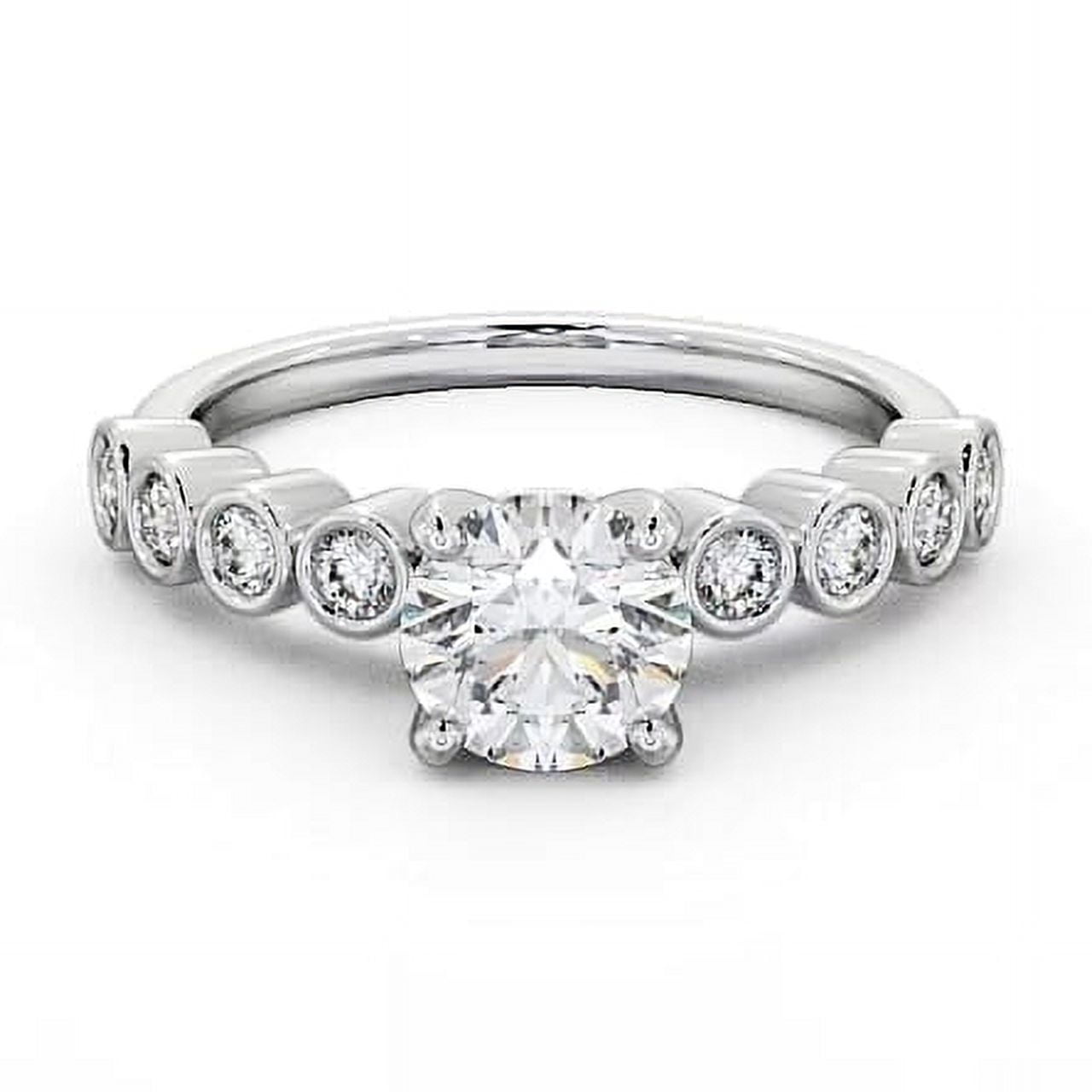 Alpha Jewelry 2 Ct Round Cut White Moissanite Solitaire Ring for Her ...