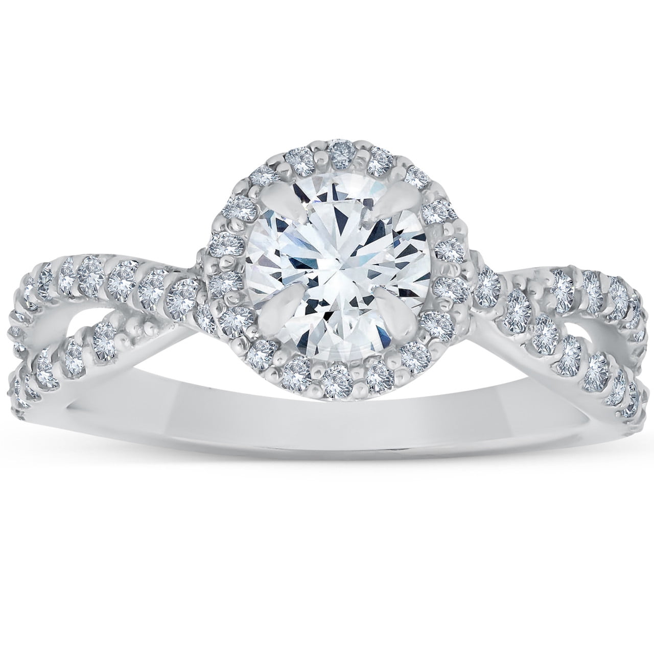 Alpha Jewelry Brilliant 1.2 Ct Round Cut Moissanite Engagement Ring ...