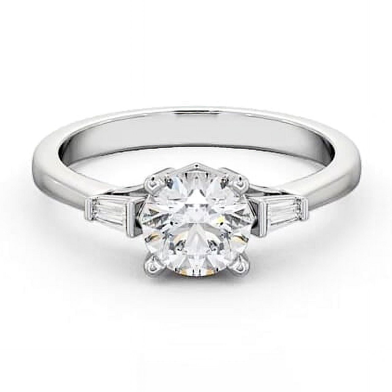 Alpha Jewelry Brilliant 1.7 Ct Round Cut Moissanite Ring - 14K White ...