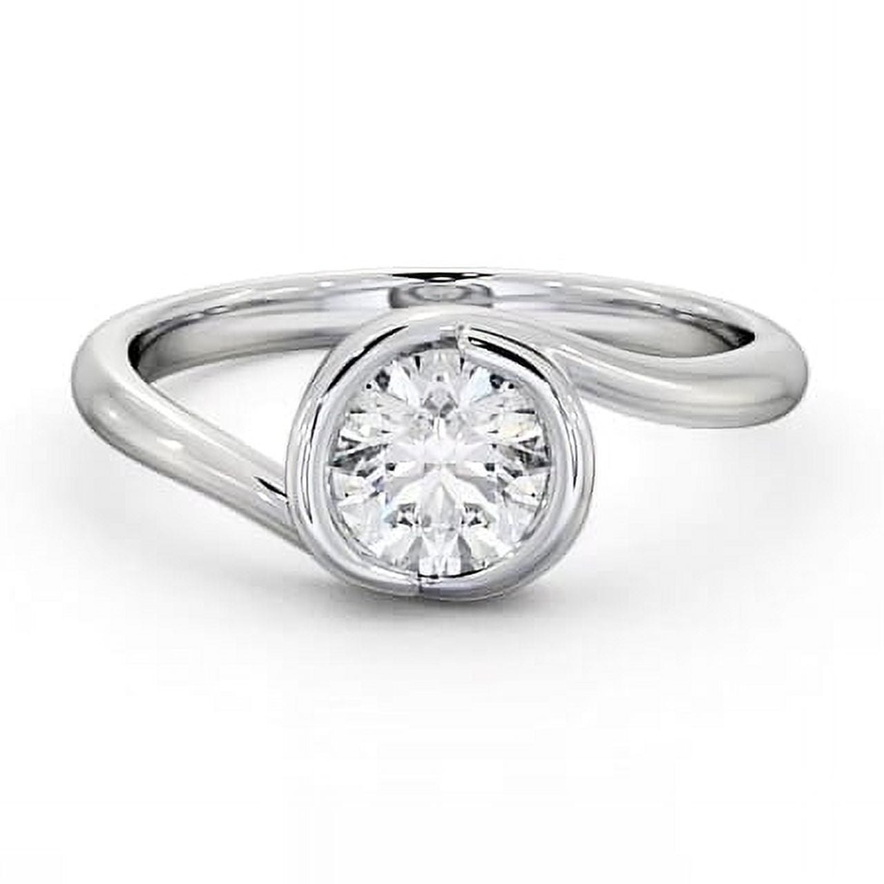 Alpha Jewelry Brilliant 1.7 Ct Round Cut Moissanite Rings - 14K White ...