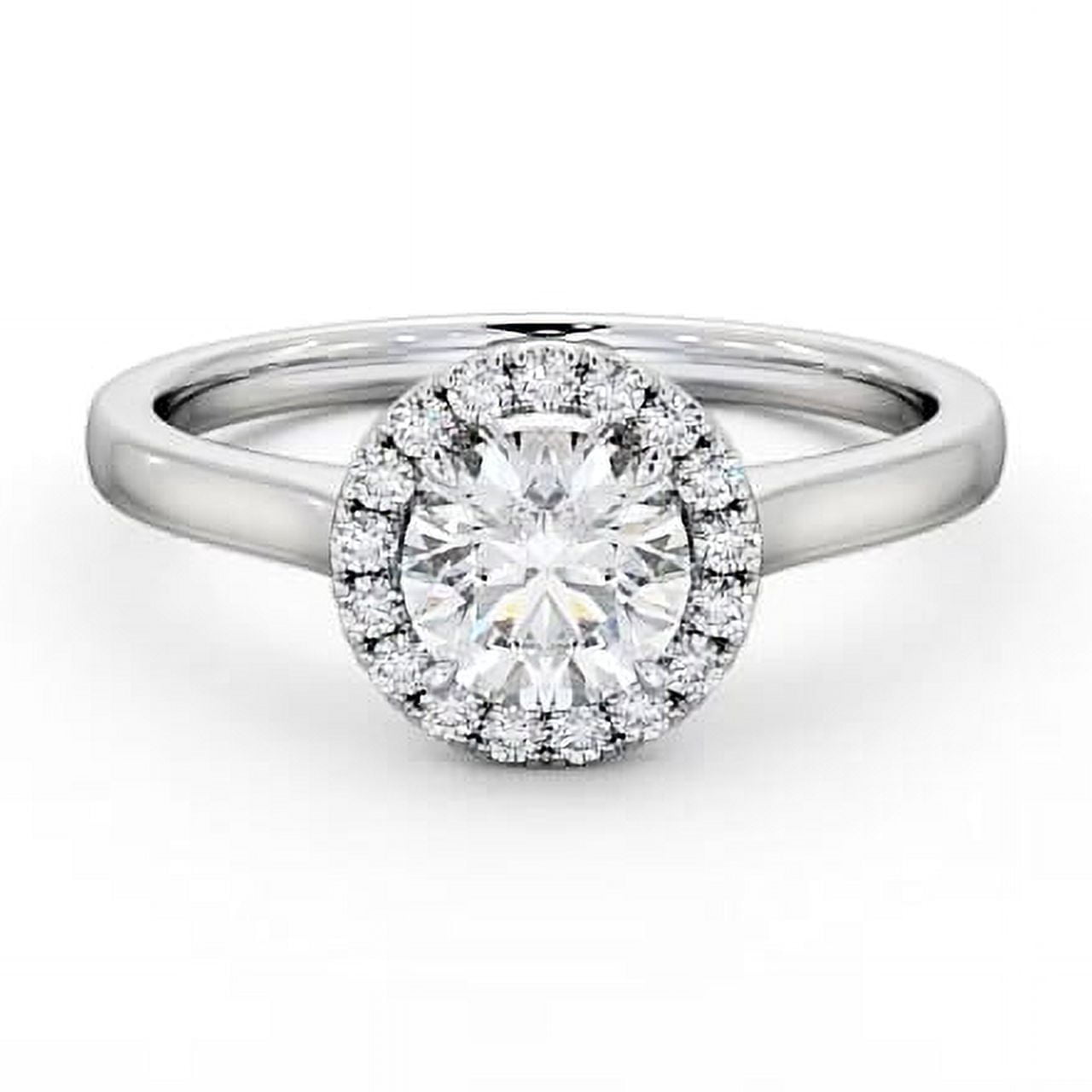 Alpha Jewelry Brilliant 2 Ct Round Cut Moissanite Ring - 14K White Gold ...