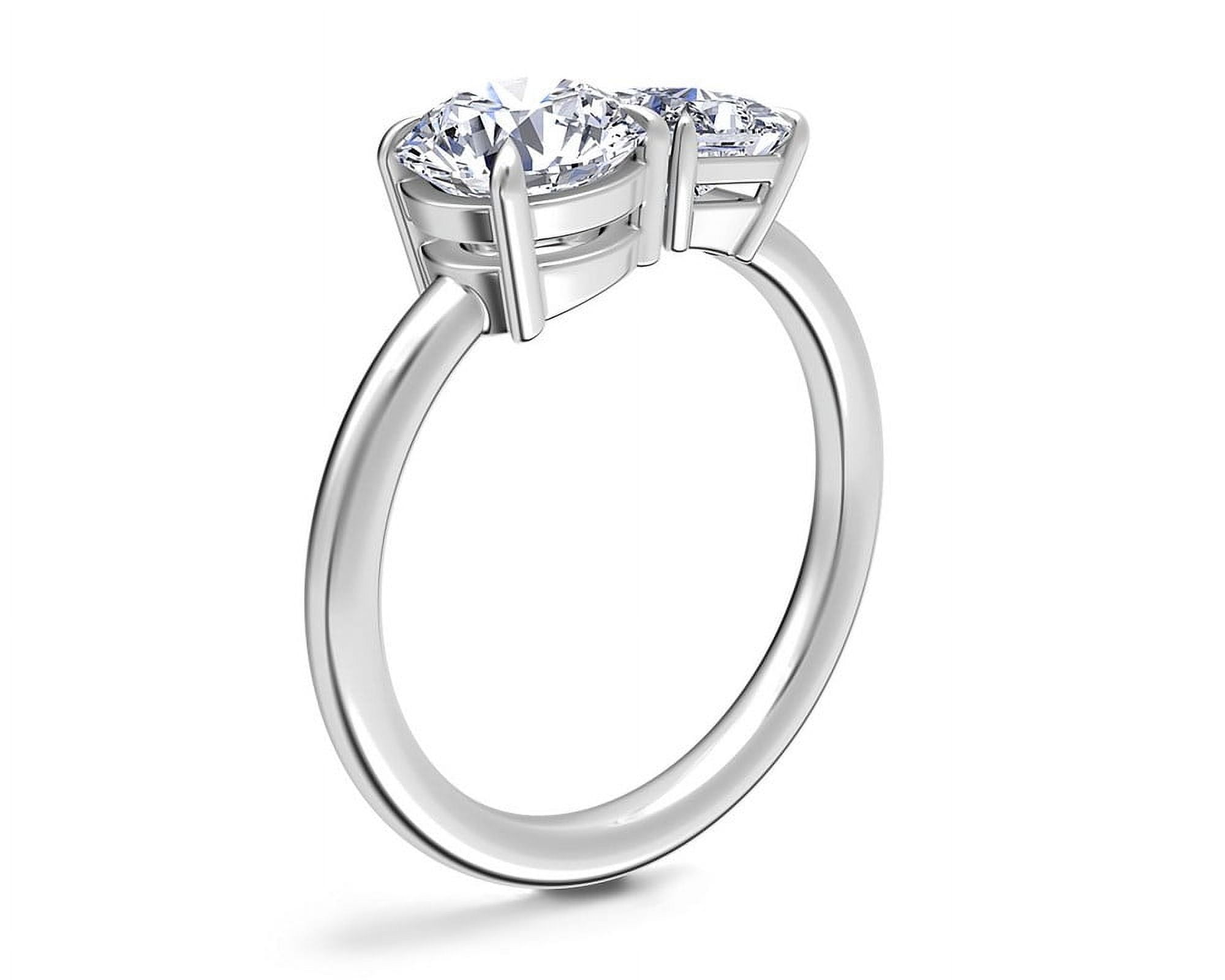 Alpha Jewelry Brilliant 2 Ct Round Cut Moissanite Ring - 14K White Gold ...