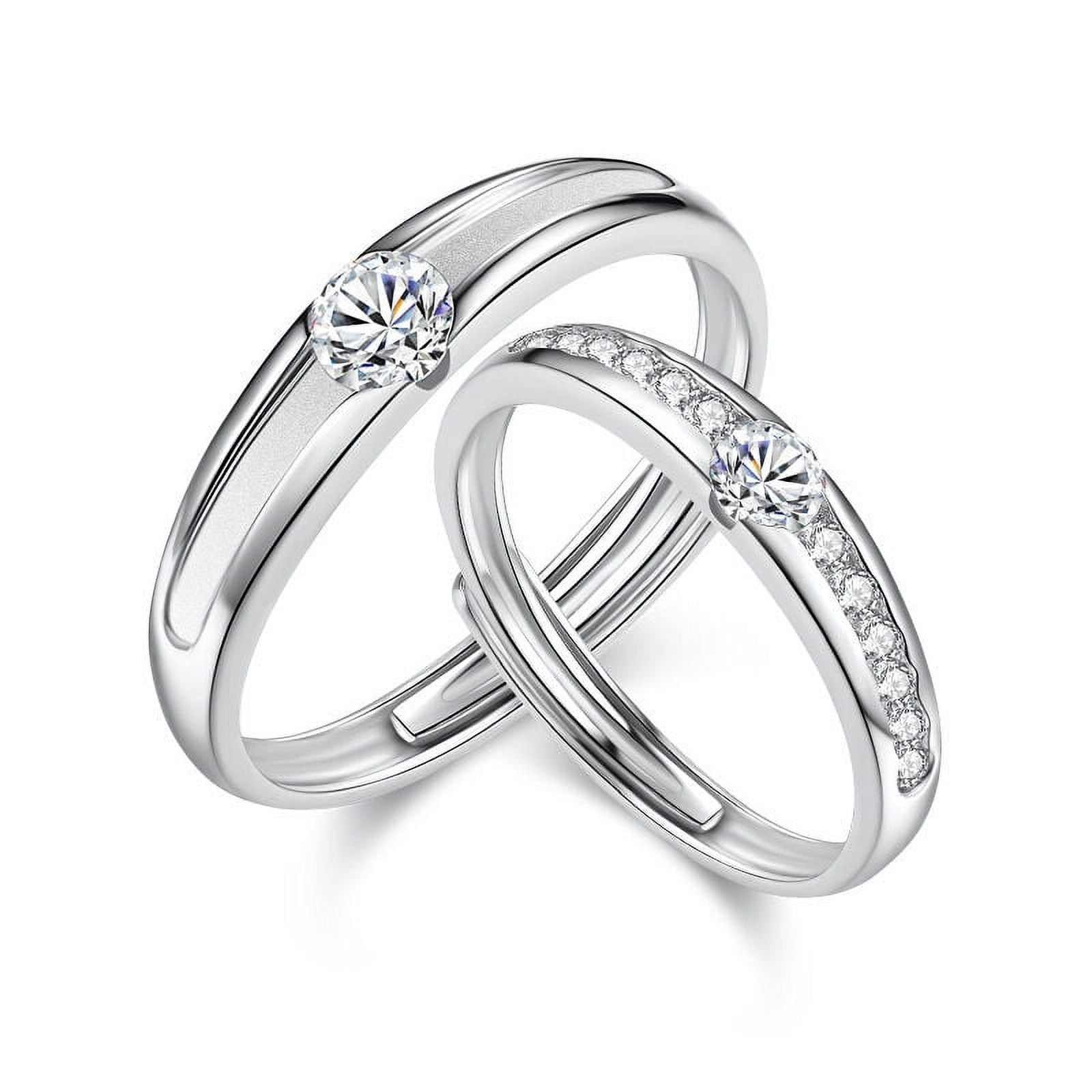 Alpha Jewelry Brilliant 2 Ct Round Cut Moissanite Ring - 14K White Gold ...