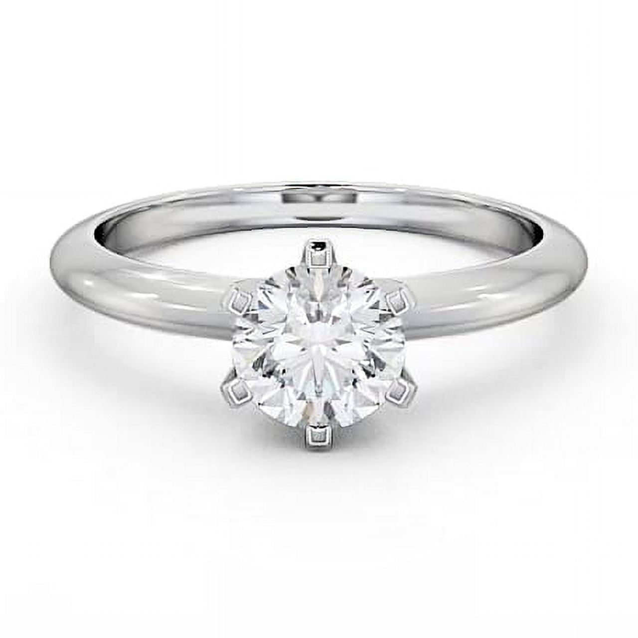 Alpha Jewelry Brilliant 2 Ct Round Cut Moissanite Ring - 14K White Gold ...