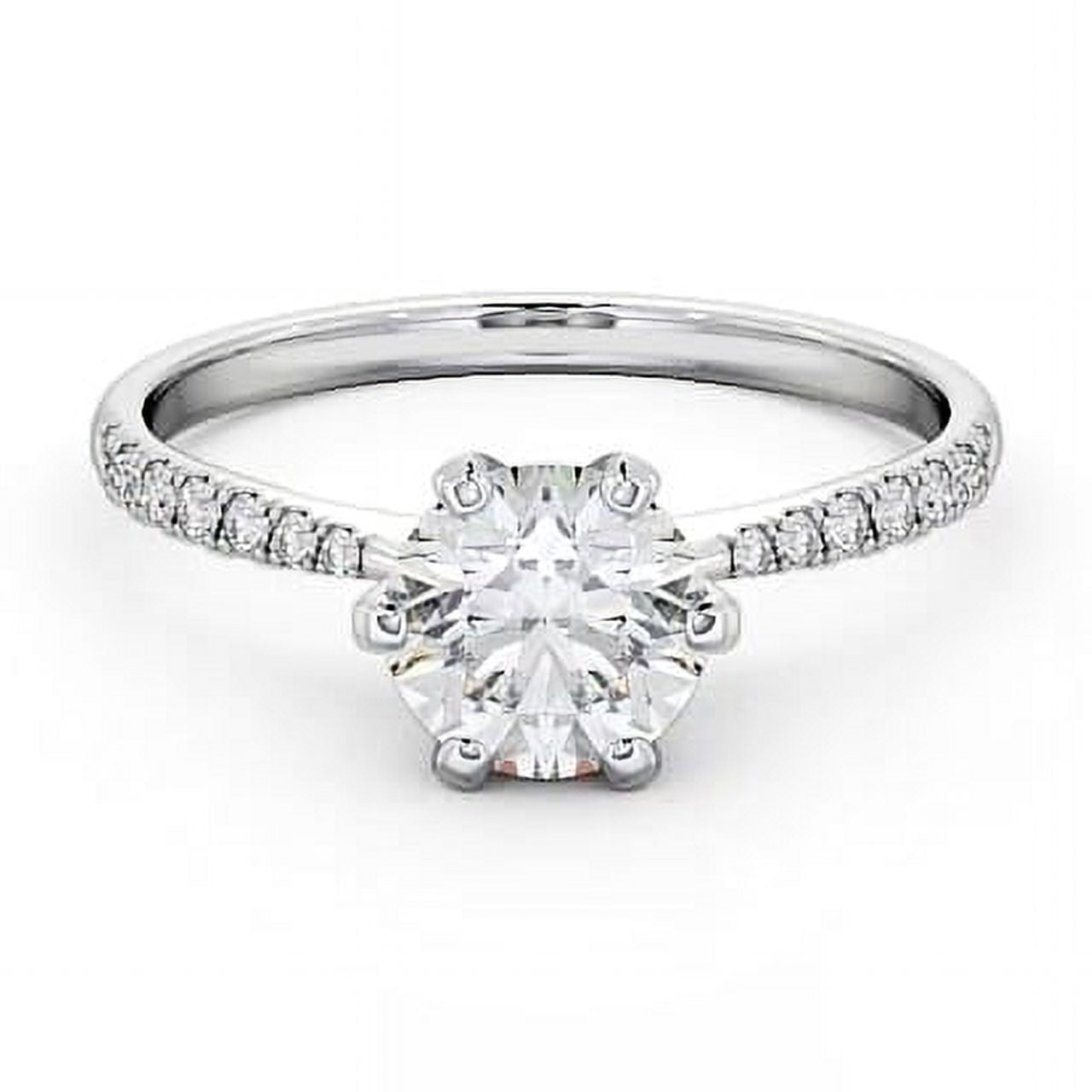 Alpha Jewelry Brilliant 2 Ct Round Cut Moissanite Ring - Silver 14K ...