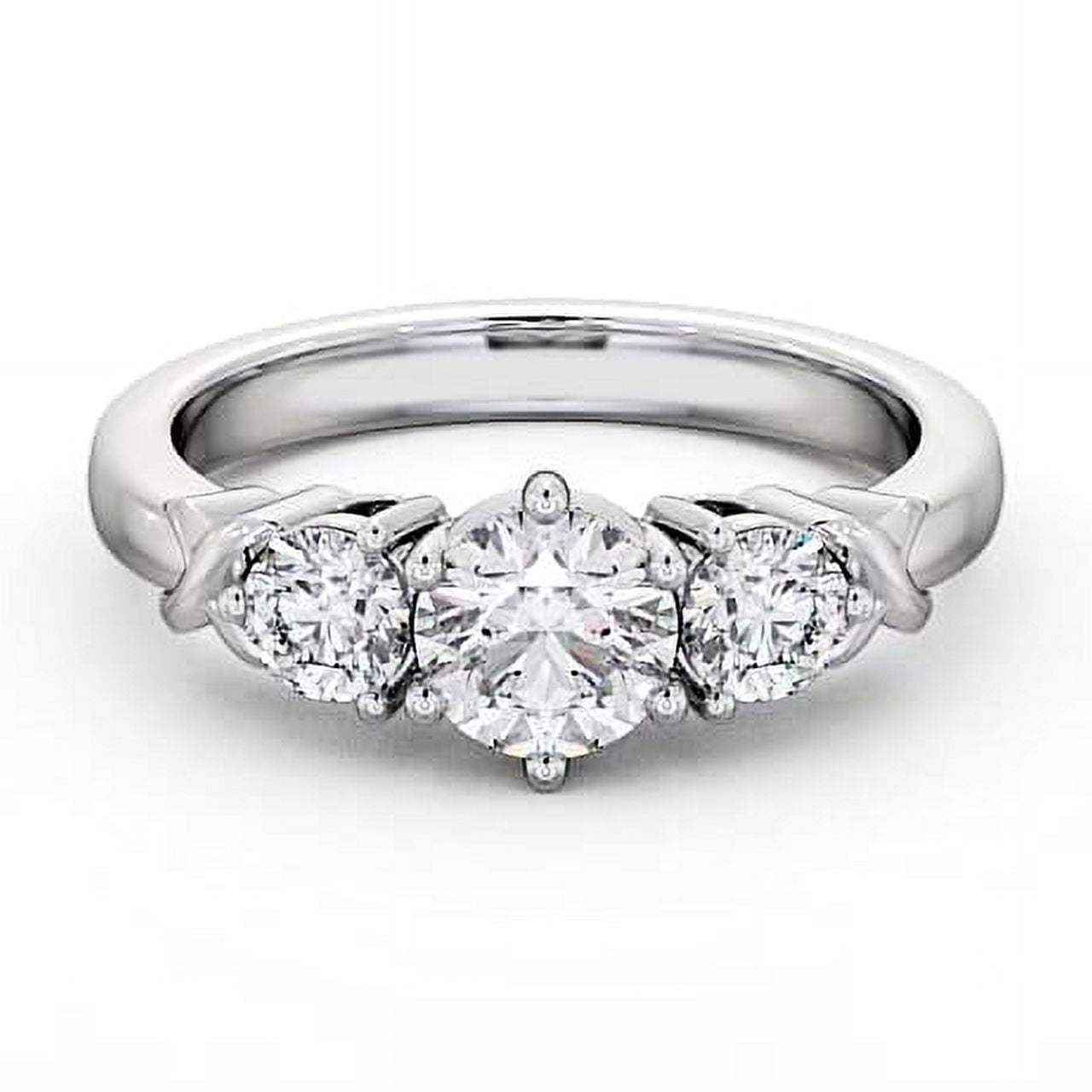 Alpha Jewelry Brilliant 2 Ct Round Cut Moissanite Ring for Women's ...