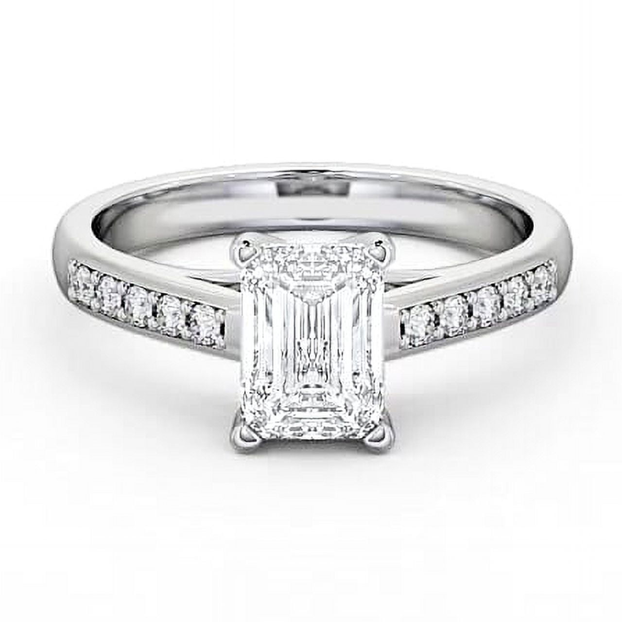 Alpha Jewelry Emerald 14K White Gold Plated Engagement Ring - Emerald ...