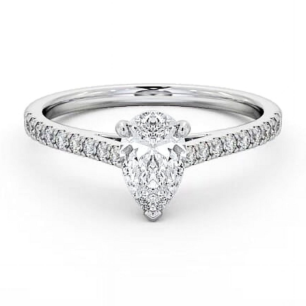 Alpha Jewelry Pear Cut Excellent 2.3 Ct Moissanite Rings - 14K White ...