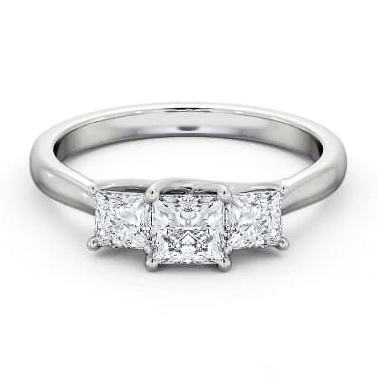 Alpha Jewelry Princess 14K White Gold Plated Engagement Ring ...