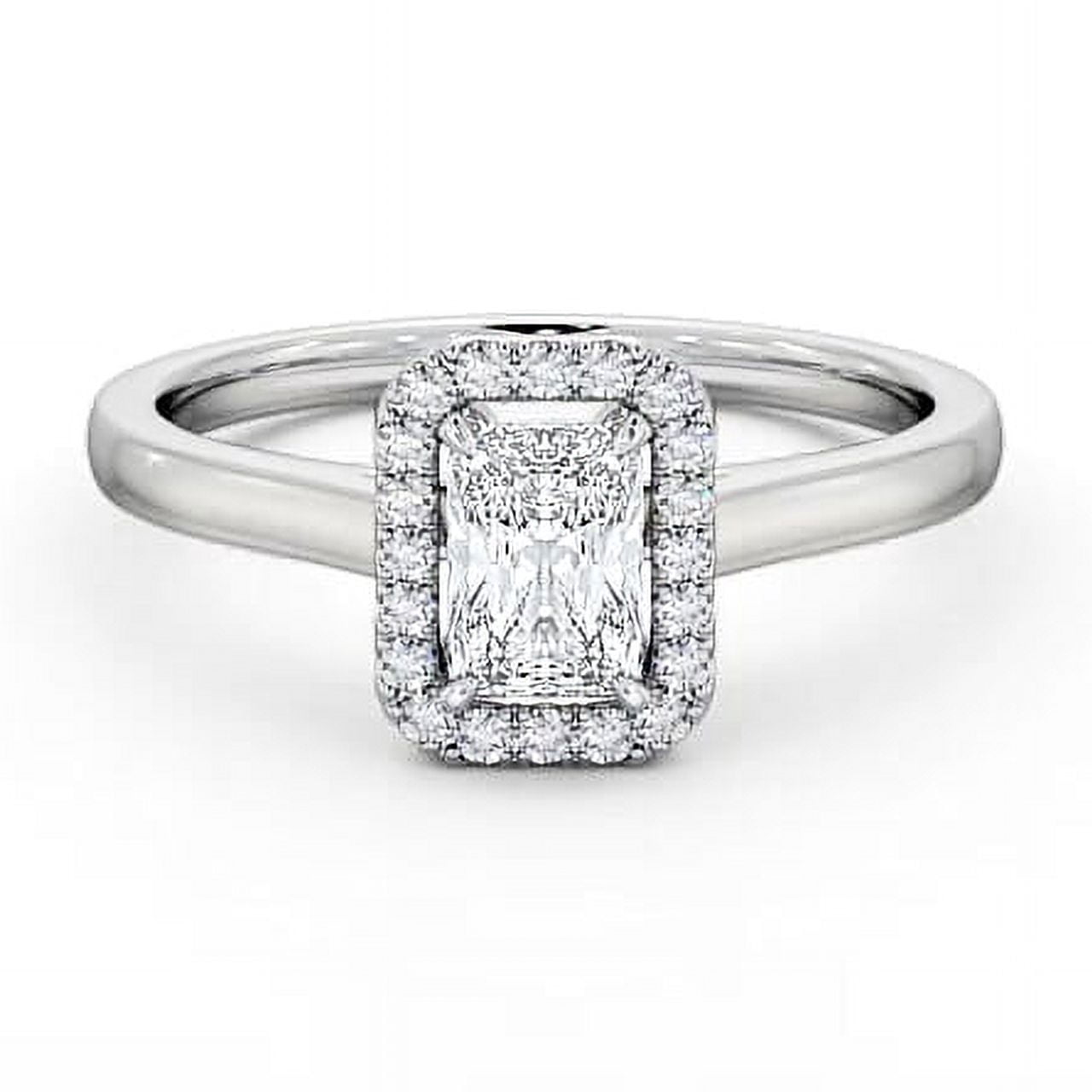Alpha Jewelry Radiant Cut 2.1 Ct Moissanite Rings - 14K White Gold ...