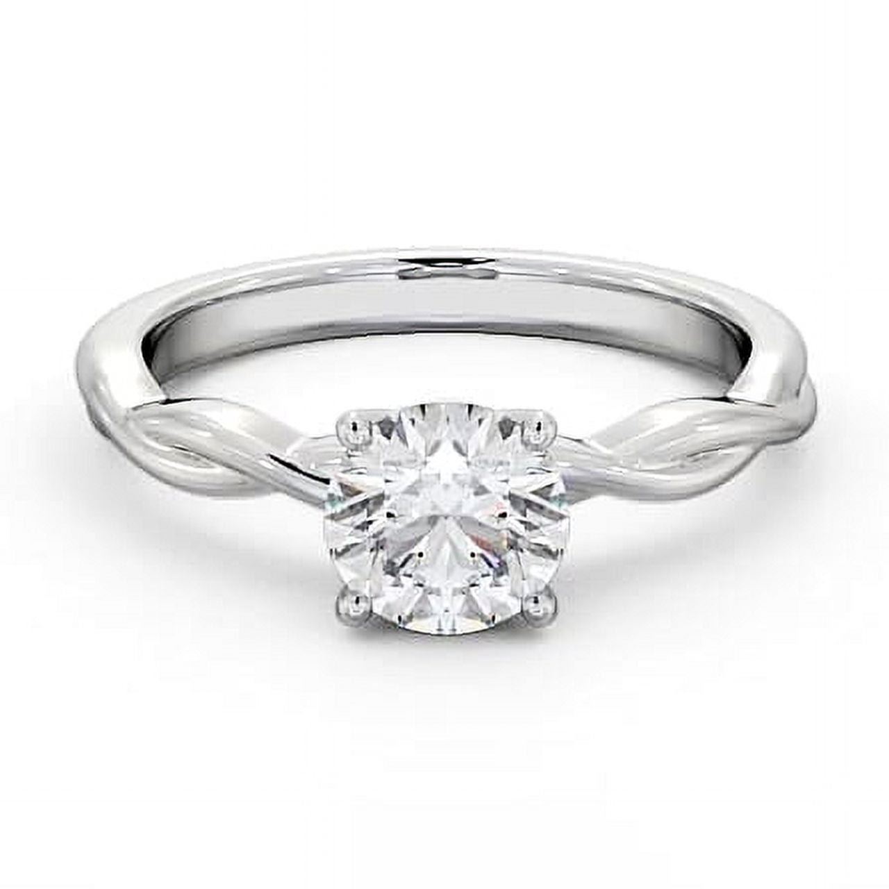 Alpha Jewelry Round Cut 2 Ct VVS1/D Moissanite Solitaire Ring - 14K ...