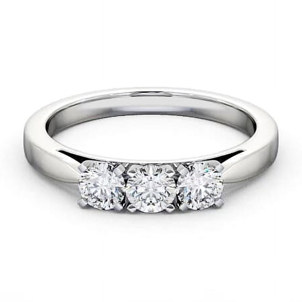 Alpha Jewelry Silver 14K White Gold Plated Ring - 1.7 Ct Moissanite ...