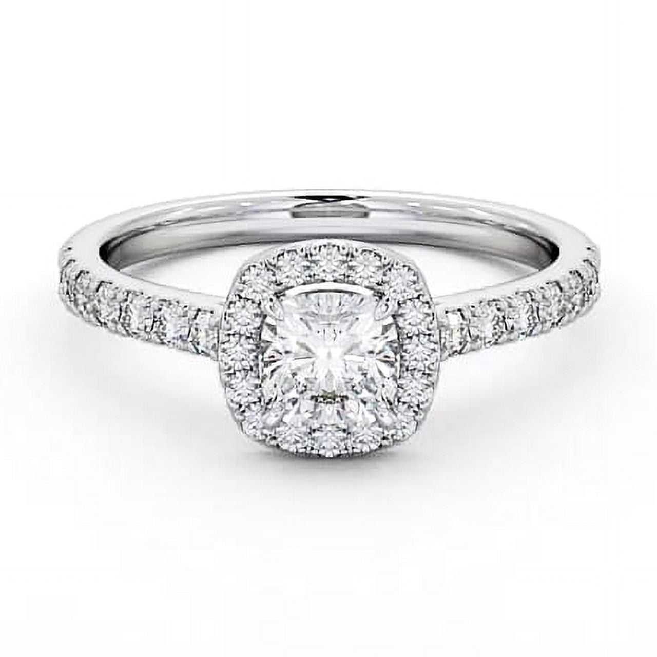 Alpha Jewelry Silver 14K White Gold Plated Ring - Cushion Cut Excellent ...