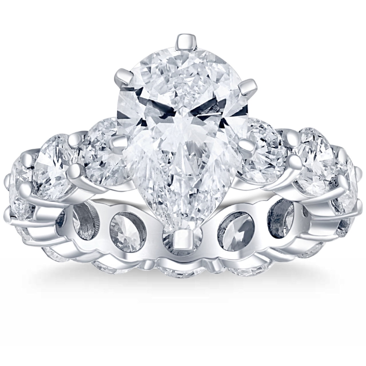 Alpha Jewelry Simple Wedding Diamond Ring - 2 Ct Pear Cut Moissanite ...