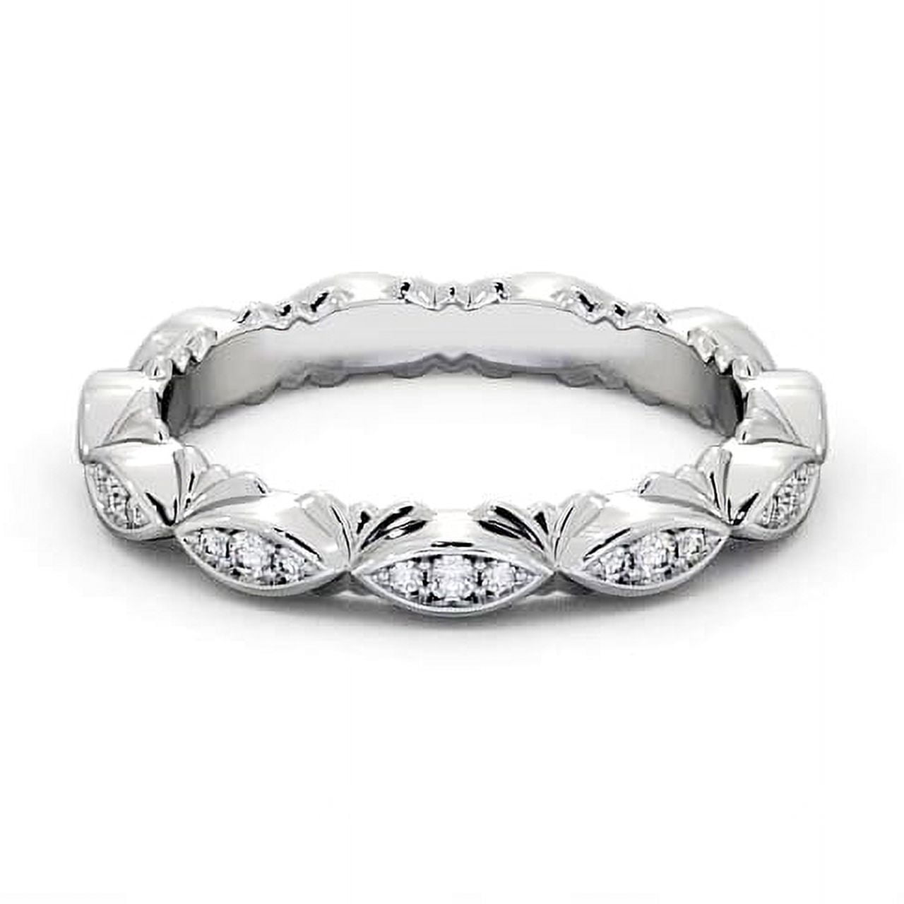 Alpha Jewelry14K White Gold Plated Rings - 0.4 Ct Round Brilliant Cut ...