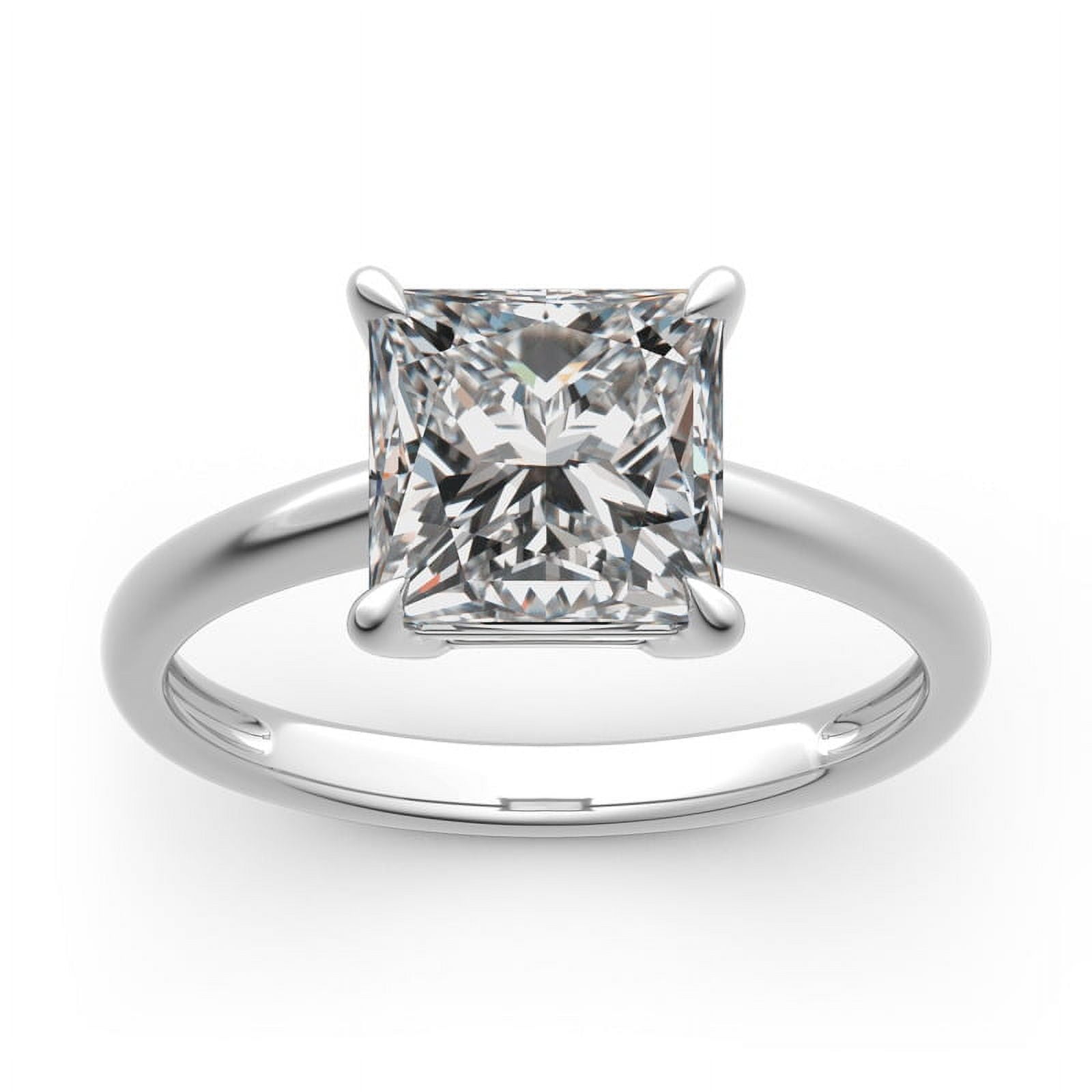 Alpha Jewelry14K White Gold Plated Solitaire Rings - 1.8 Ct Princess ...