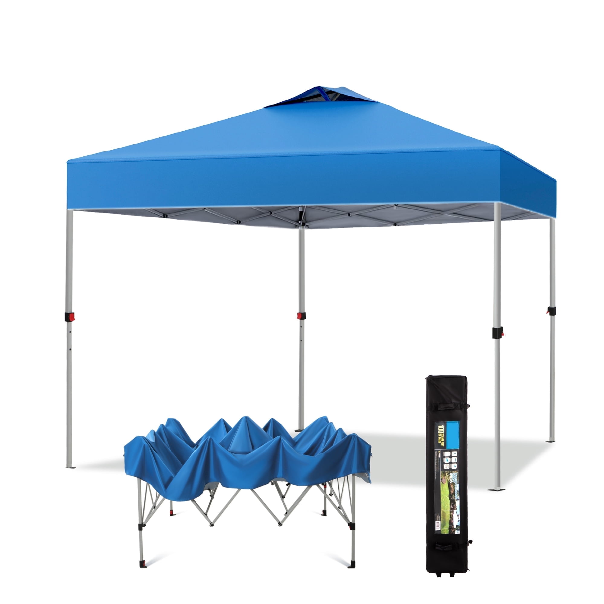 Alpha Joy 10'x10' Pop Up Canopy Blue Waterproof Portable Outdoor Shade ...