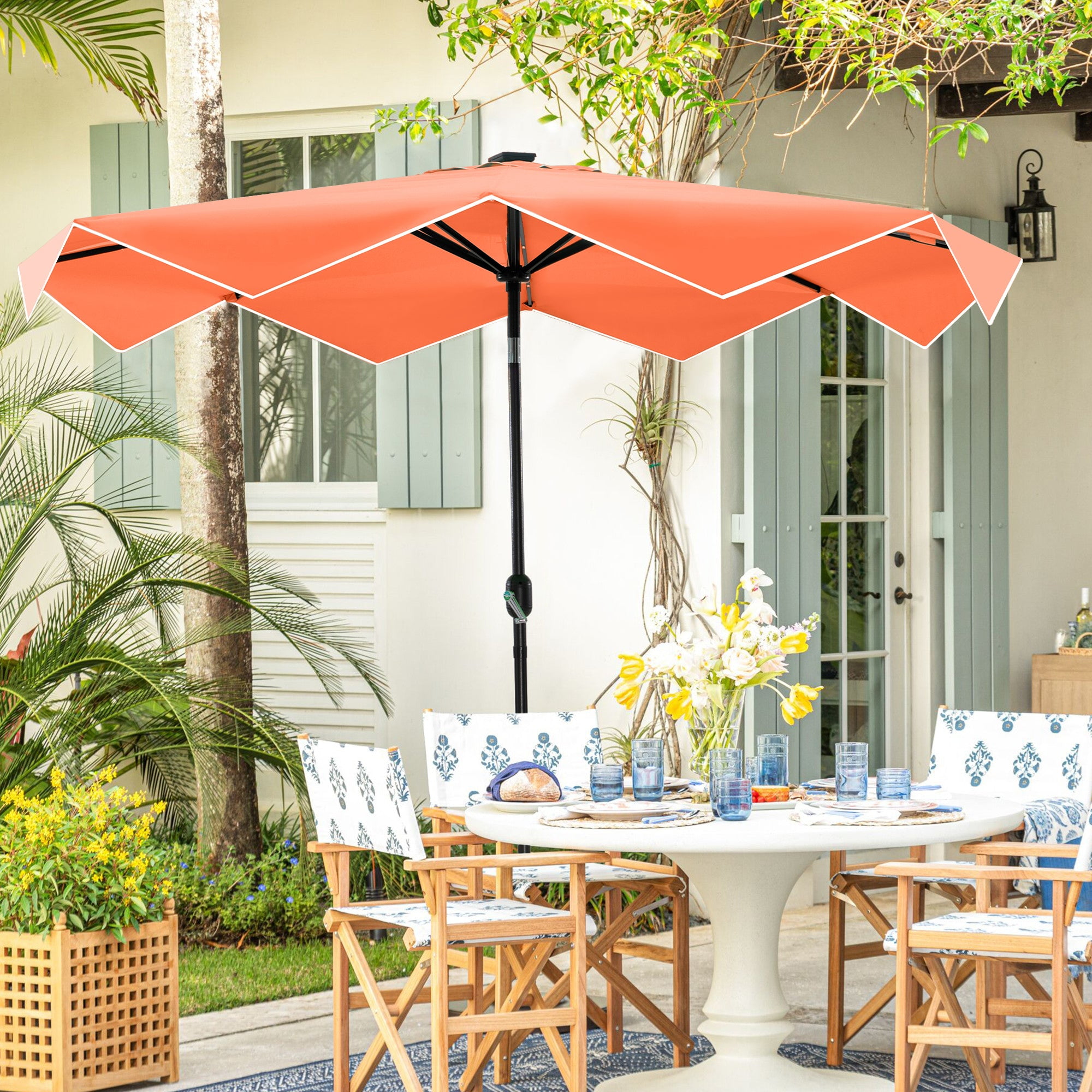 Sophia & William 10FT Outdoor Patio Umbrella with Solar LED, Tilt ...