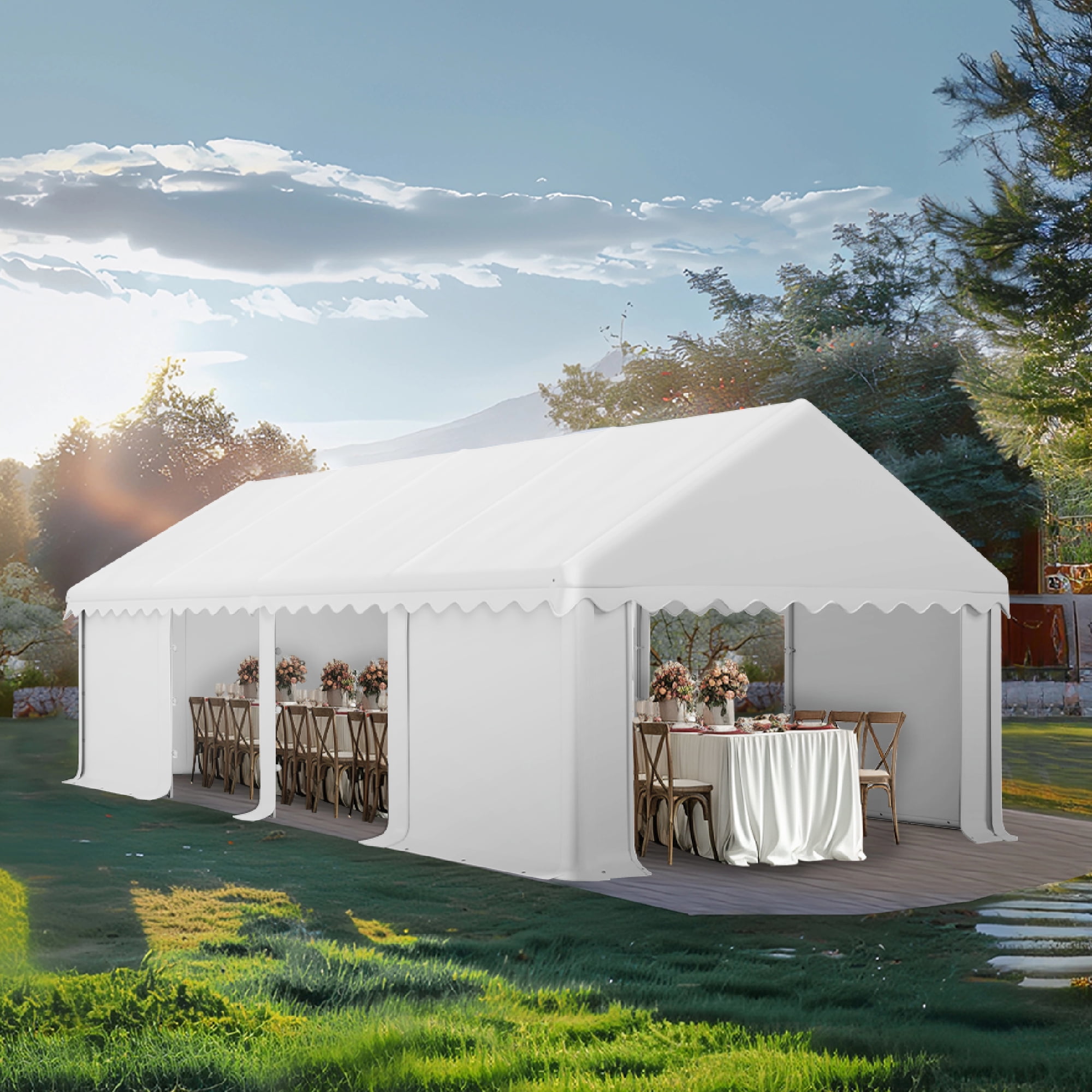 Alpha Joy 13'*29.5' Party Tent Outdoor Storage Shed Portable Garage ...