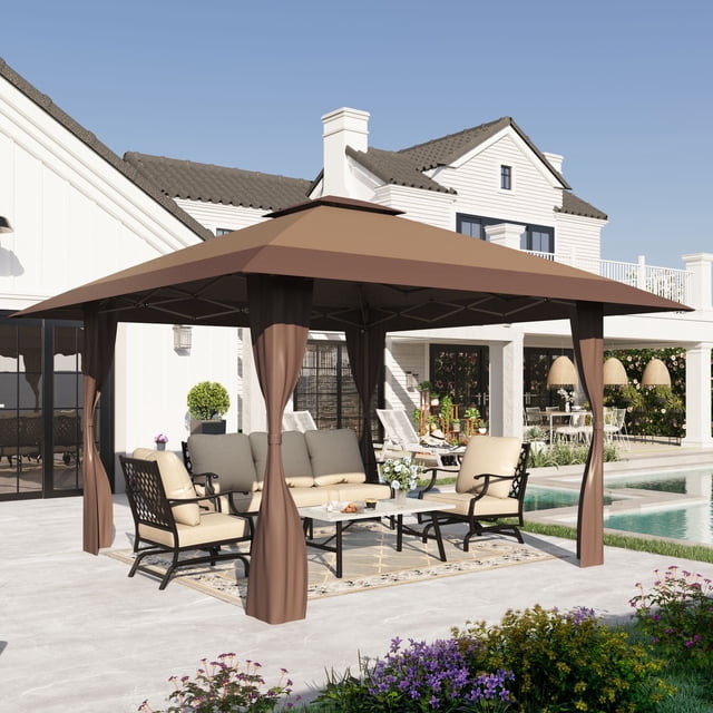 Alpha Joy 13'x13' Waterproof Outdoor Pop Up Canopy Tent, Weather ...