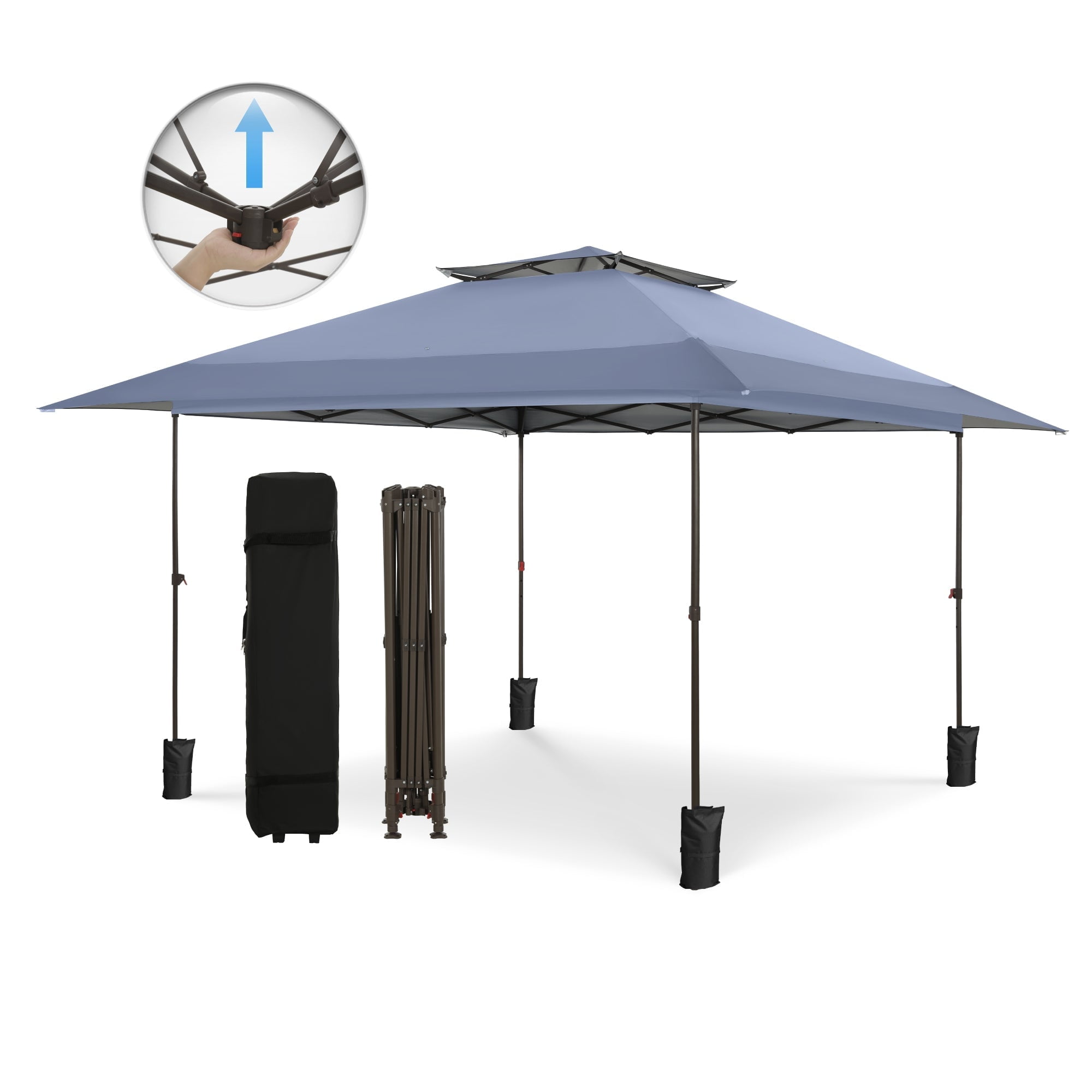 Alpha Joy 13x13ft Outdoor Gazebo Instant Pop Up Canopy Double Roof ...
