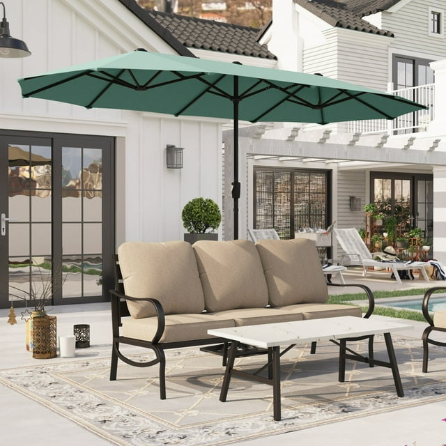 Alpha Joy 13ft Extra Large Double-Sided Outdoor Patio Umbrella with ...