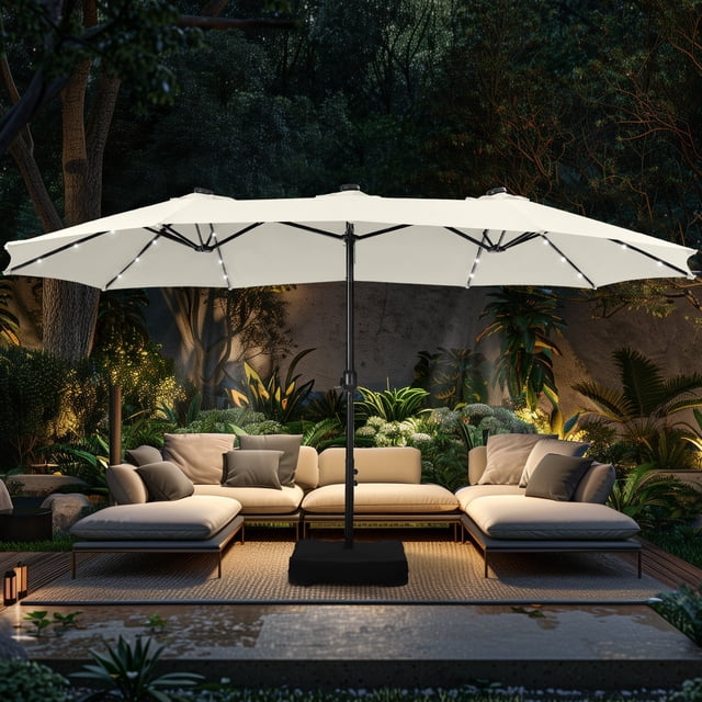 Alpha Joy 15ft Extra Large Outdoor Patio Double-Sided Umbrella with ...