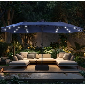 Alpha Joy 15ft Patio Umbrella, Extra-Large Double-Sided Outdoor Shade ...