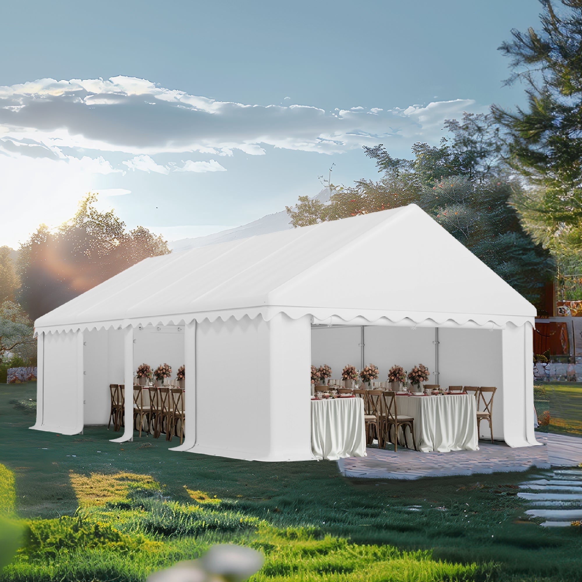 Alpha Joy 16'*26' Party Tent Outdoor Storage Shed Portable Garage ...