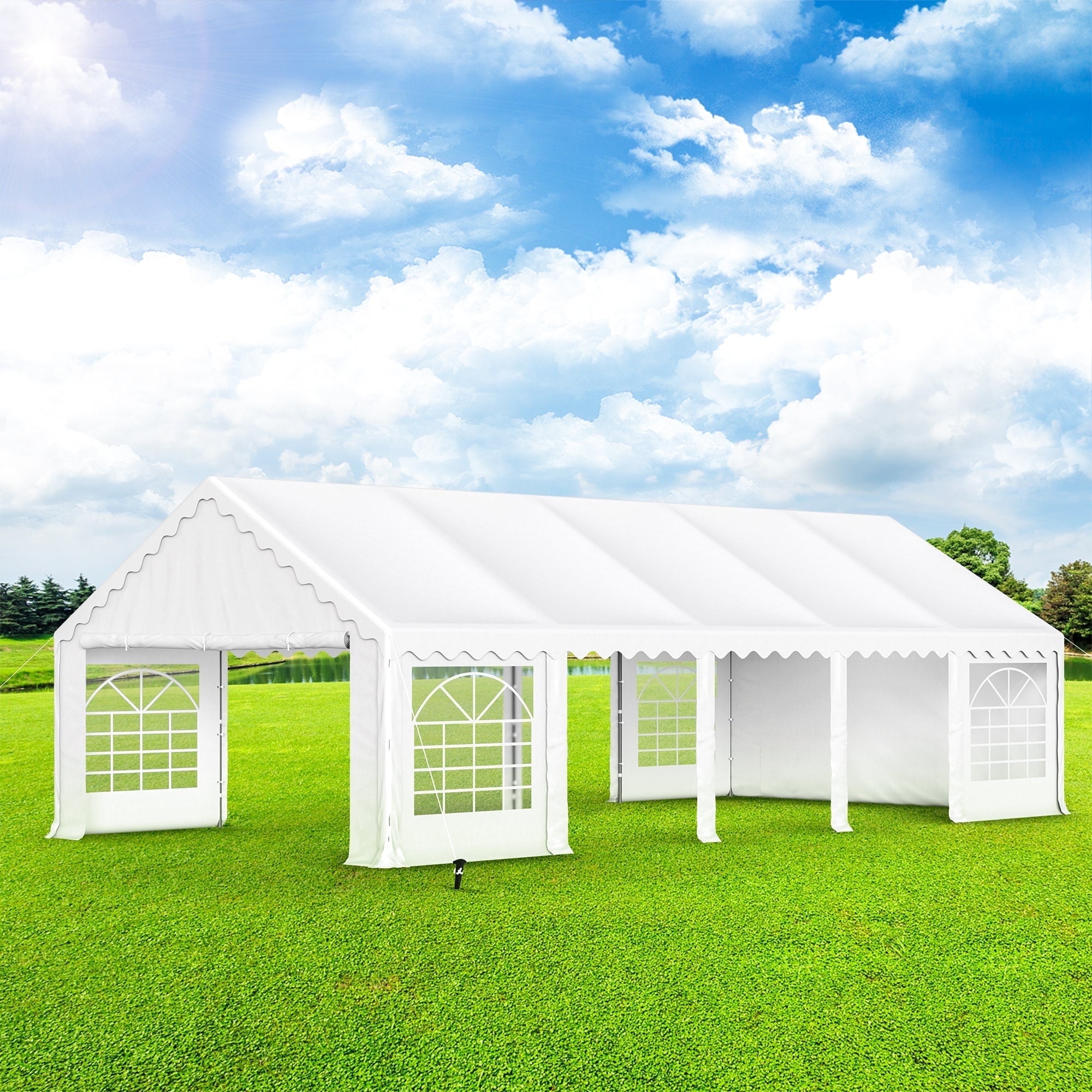 Sophia & William 16' x 32' Heavy Duty Party Tent with 10 Removable ...