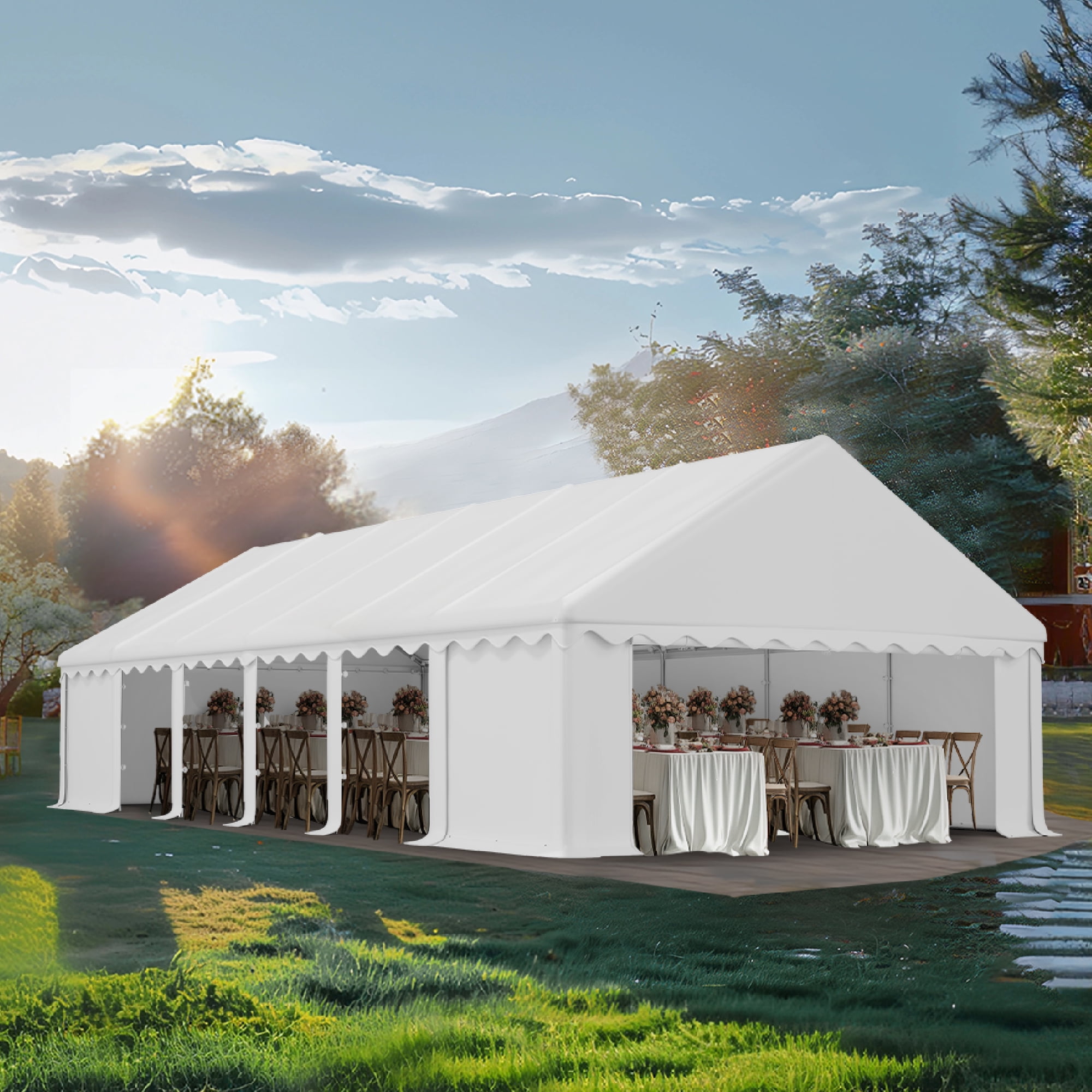 Alpha Joy 20'*40' Heavy Duty Outdoor Canopy Party Tent Portable Outdoor Storage Shed Garage ...
