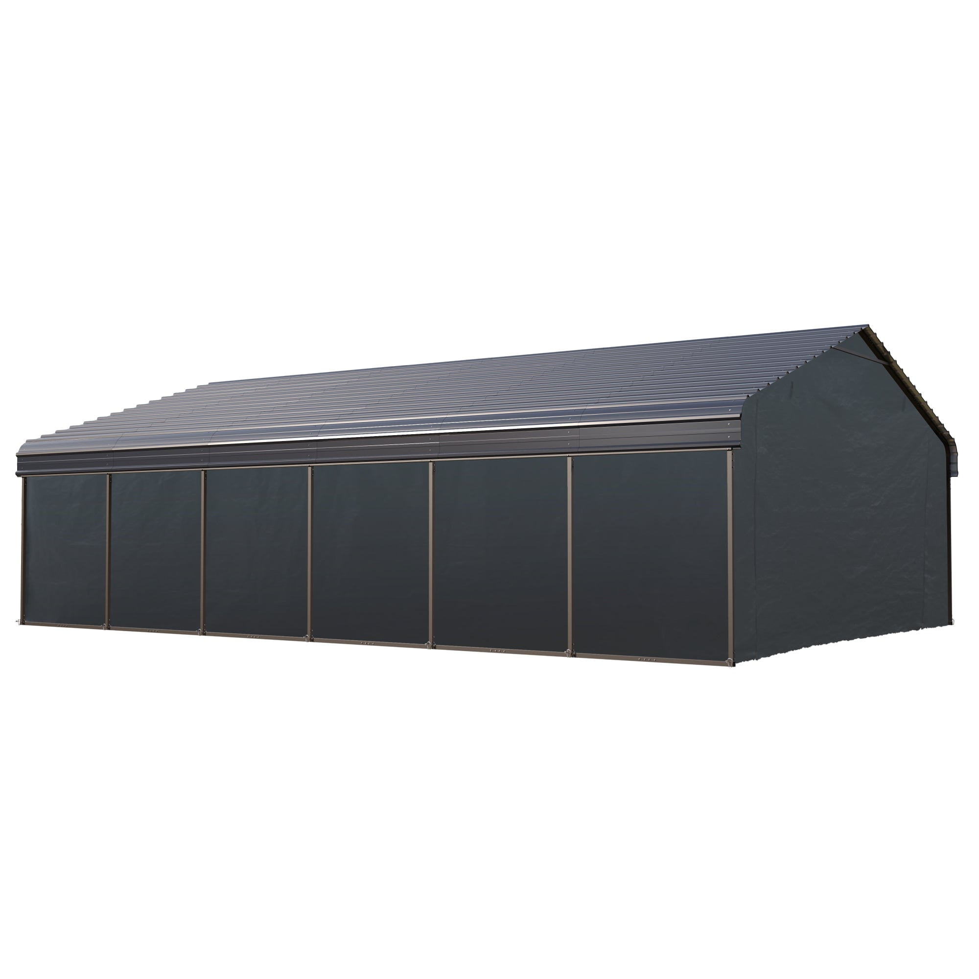 Alpha Joy 20' x 30' Heavy Duty Galvanized Steel Carport with Side Walls ...