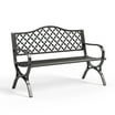 "Alpha Joy Heavy Duty 50"" Outdoor Patio Garden Bench, Cast Iron ...