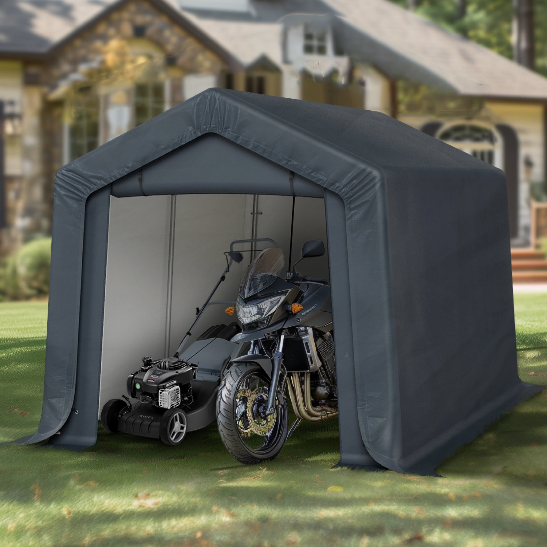 Alpha Joy 8 x 12 x 7.3ft Outdoor Storage Shed Heavy Duty Portable ...