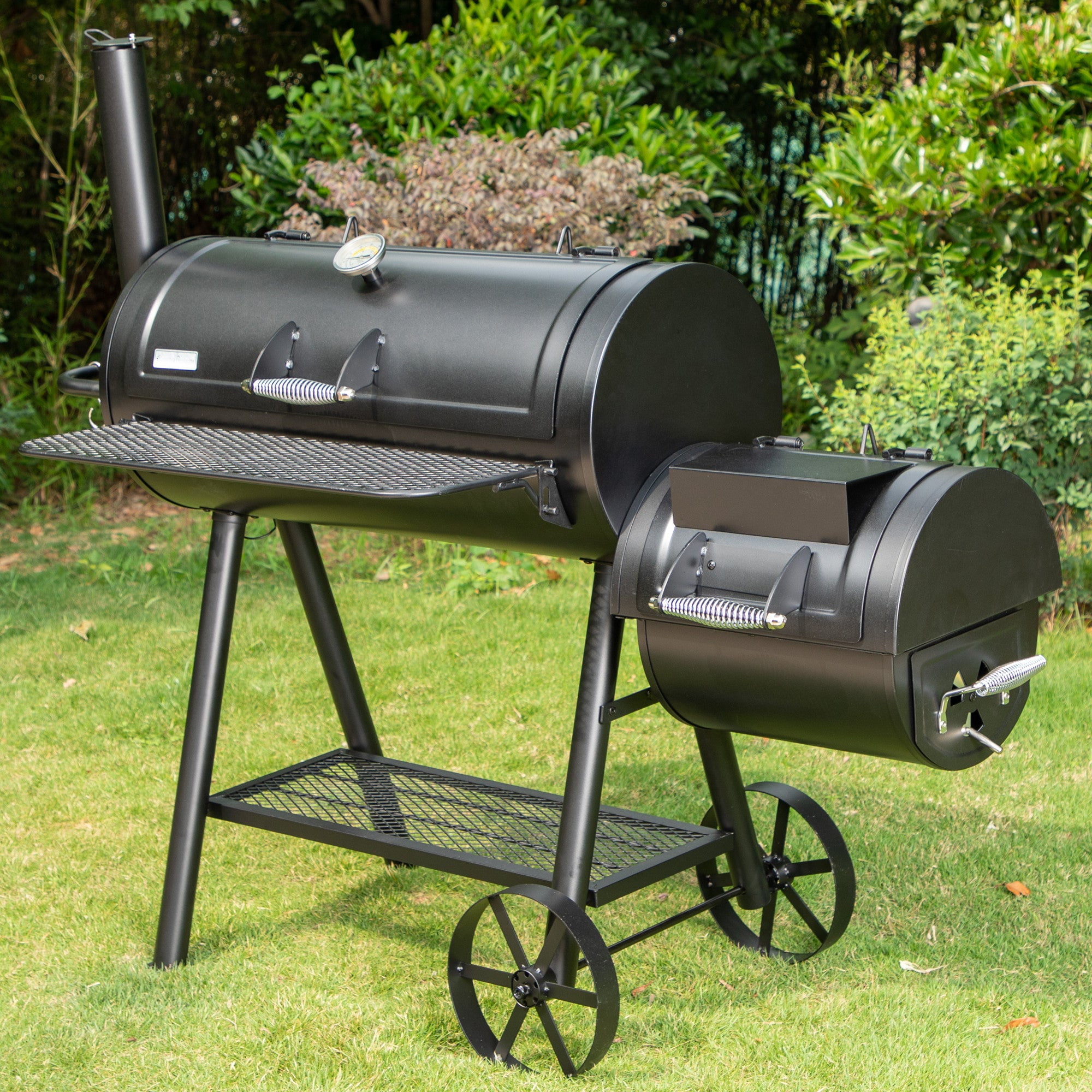 Alpha Joy Heavy Duty BBQ Charcoal Grill with Offset Smoker, 941 sq.in ...