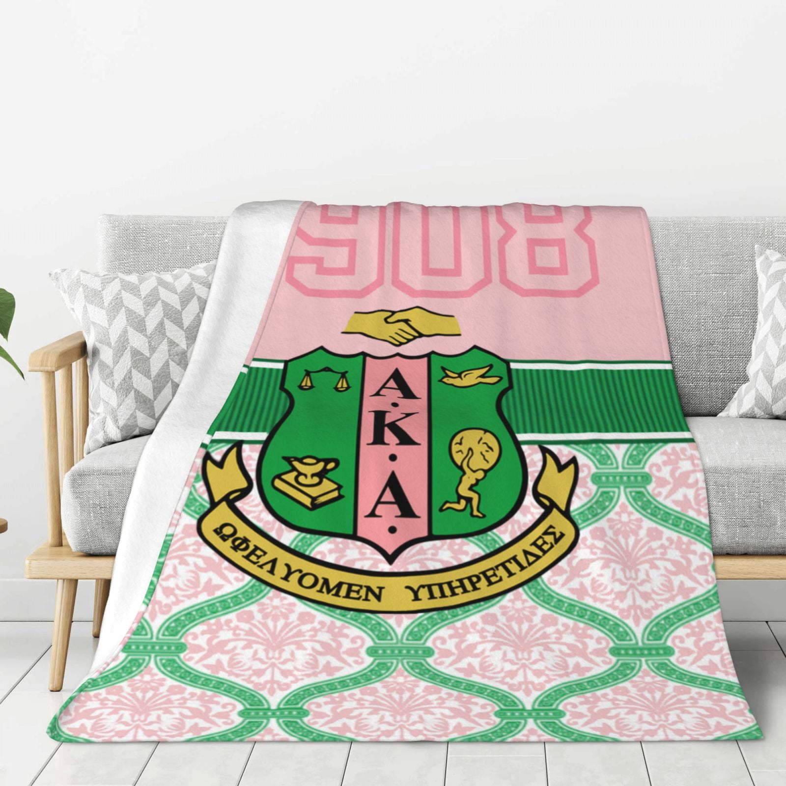 Alpha Kappa Alpha 1908 Flannel Blanket - Lightweight & Soft Throw for ...