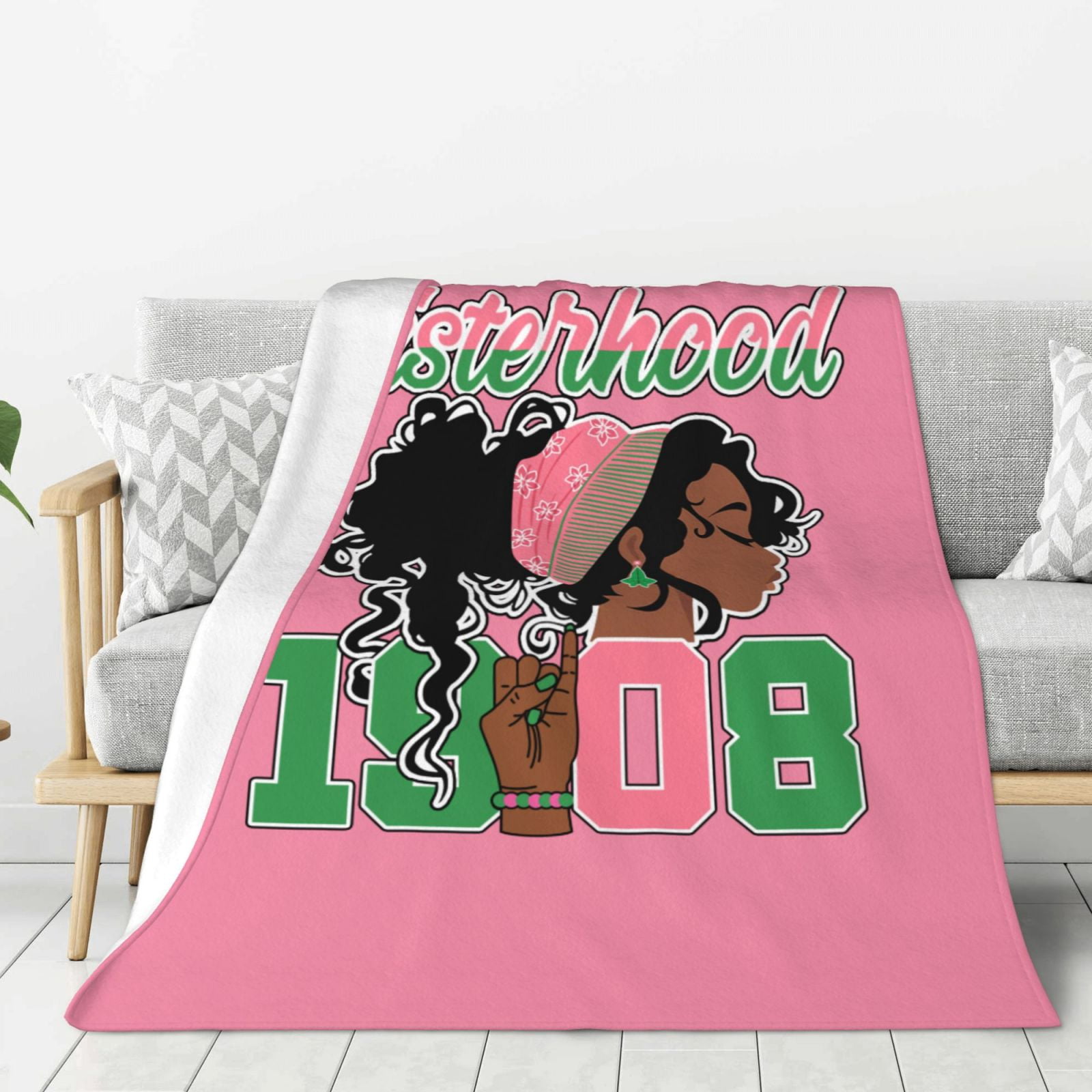 Alpha Kappa Alpha 1908 Flannel Blanket - Lightweight & Soft Throw for ...