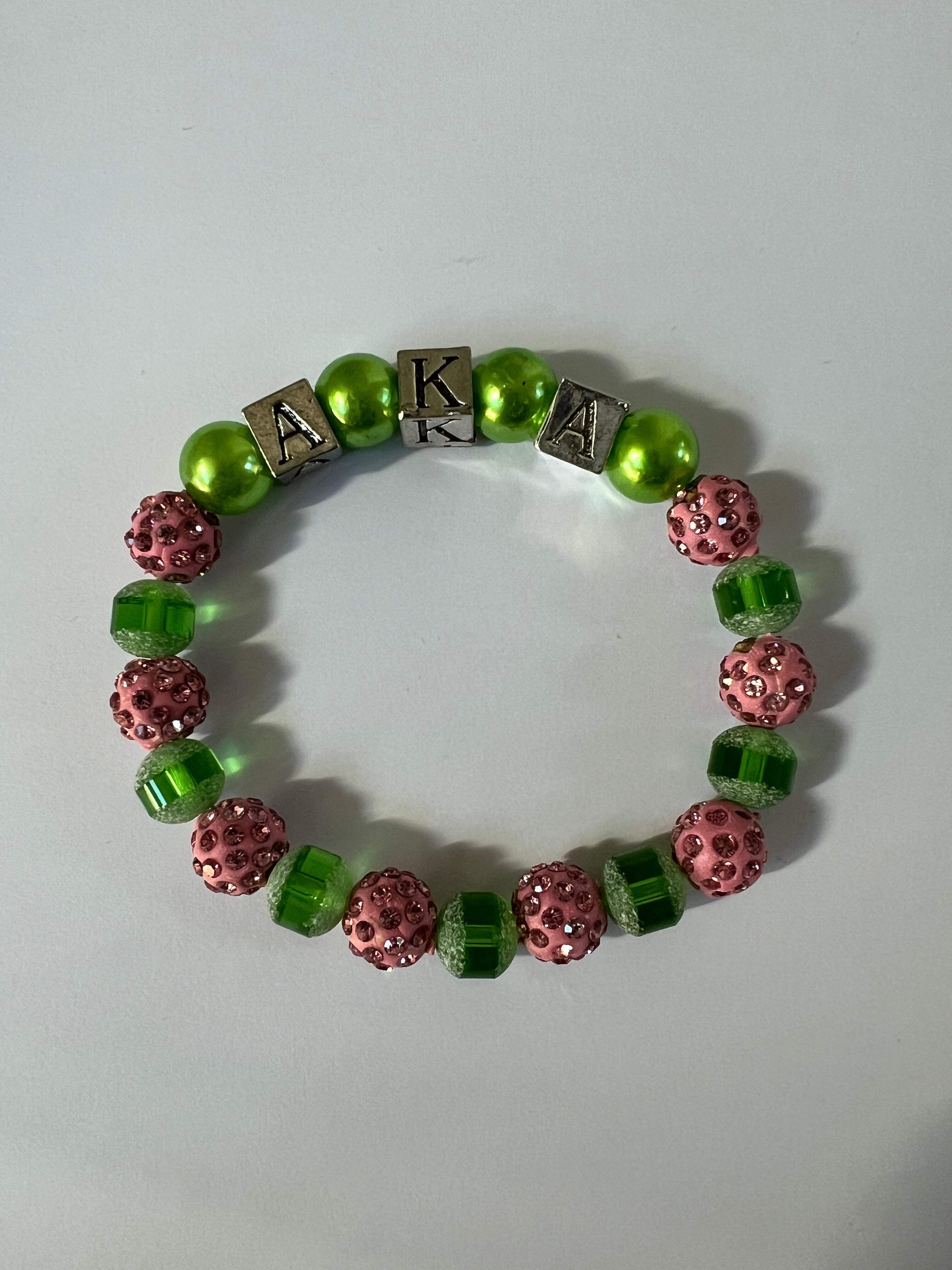 Alpha Kappa Alpha Bling Block Beaded Bracelet - Walmart Business Supplies