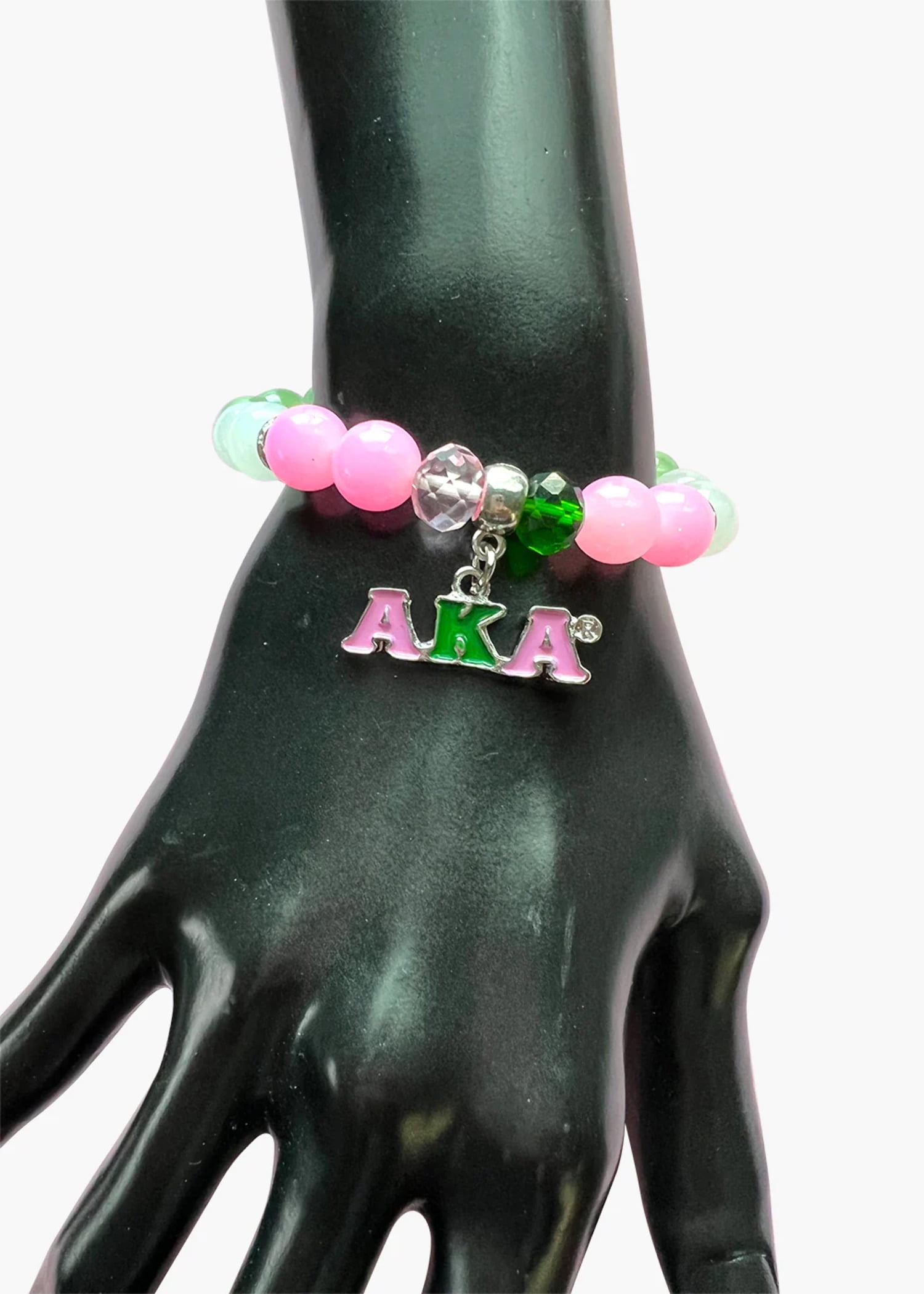 Alpha Kappa Alpha Bling Natural Agate AKA Charm Bracelet - Walmart.com