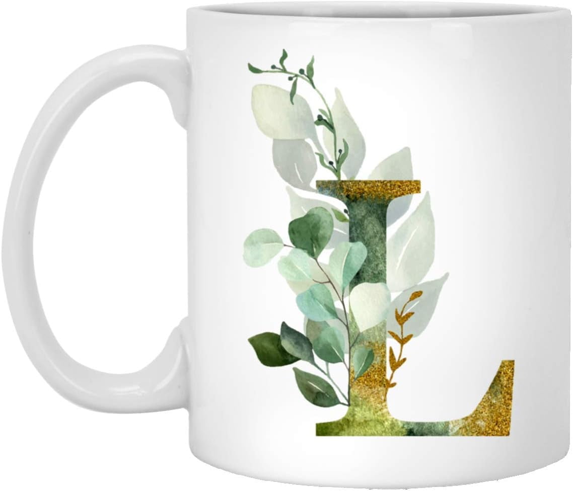 Alpha/L Graphic Letter L Coffee Mug - Alphabet Letter Monogram L - Gold ...