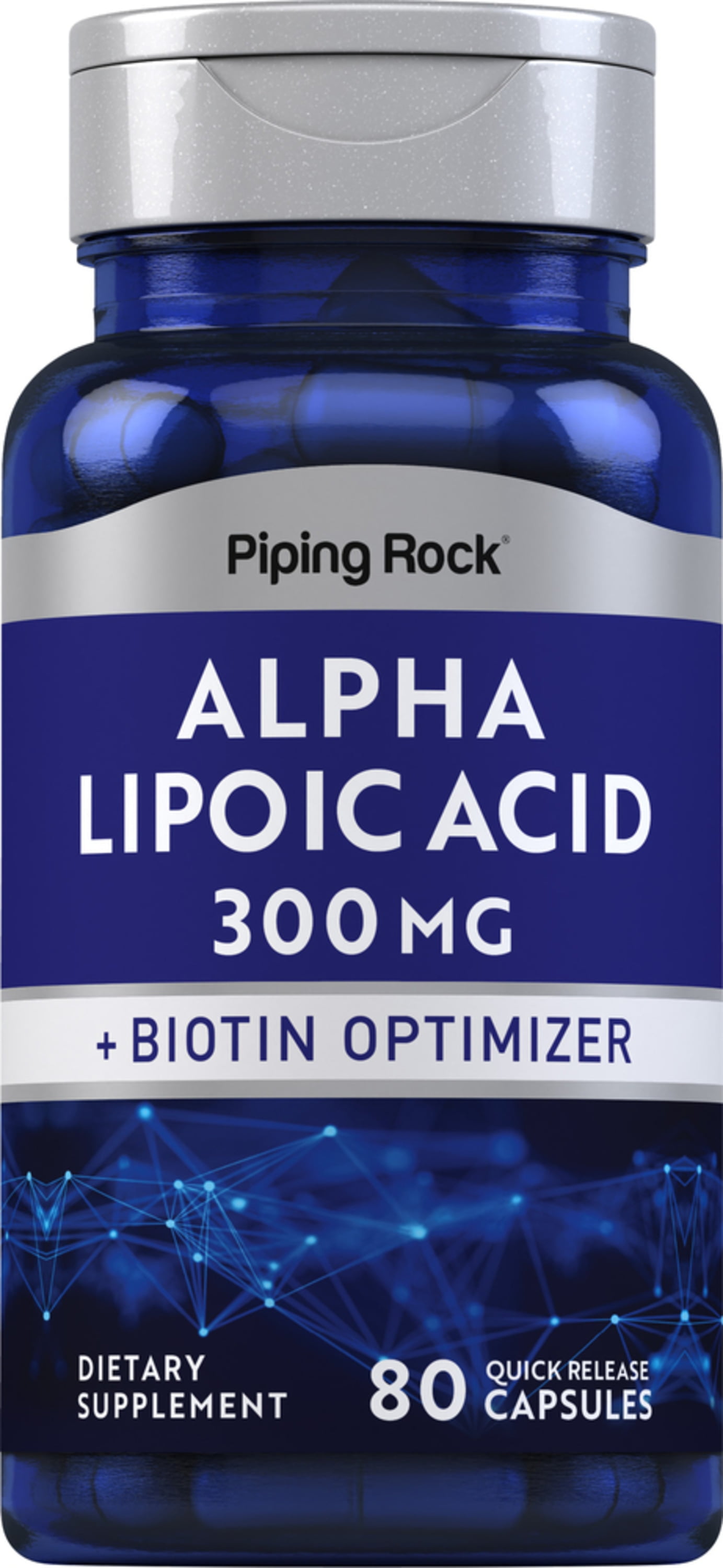 Alpha Lipoic Acid 300mg | Plus Biotin Optimizer | 80 Capsules | Non-GMO ...