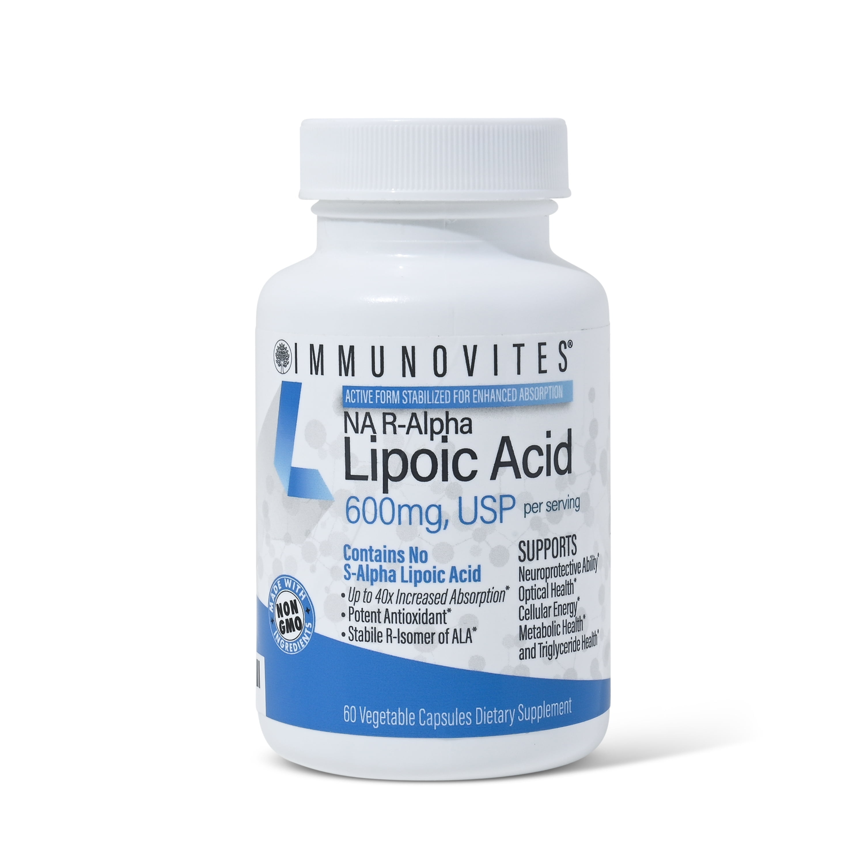 IMMUNOVITES Alpha Lipoic Acid Benefits, Stabilized R-ALA 600mg ...