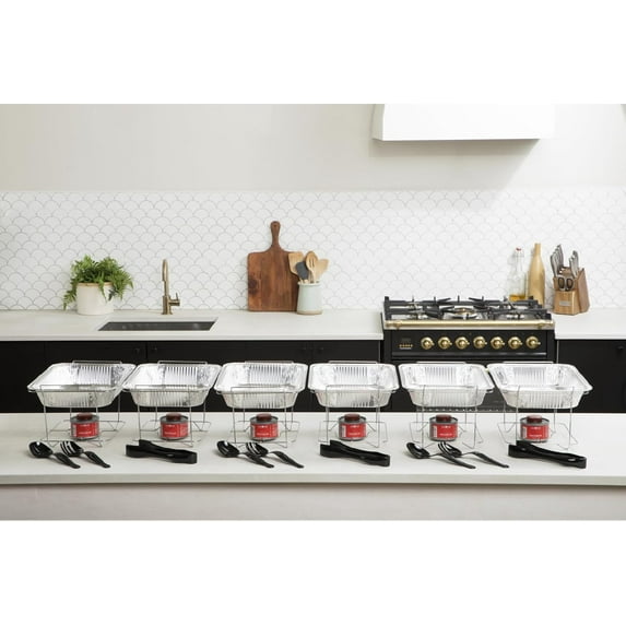 Alpha Living 12 Pack - Disposable Chafing Dish Buffet Set, Welded Body ...