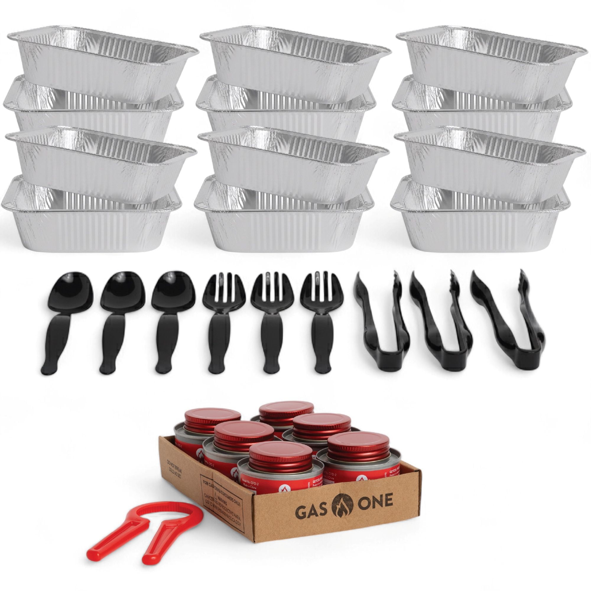Alpha Living 6 Pack Refill Kit - Disposable Chafing Dish Buffet Set ...