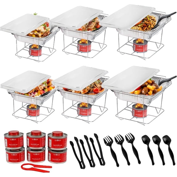 Alpha Living Disposable Chafing Dish Buffet Set with Fuel Cans ...