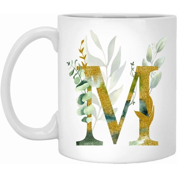 Alpha/M Graphic Letter M Coffee Mug - Alphabet Monogram M - Gold ...