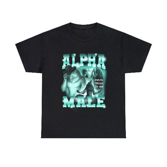 Alpha Male Alpha Wolf Tee, funny Emo wolf meme shirt - Walmart.com